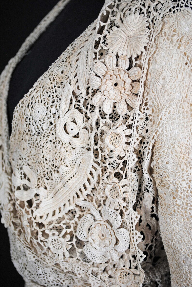 Edwardian Irish Crochet Lace Jacket or Blouse 1905 - Etsy