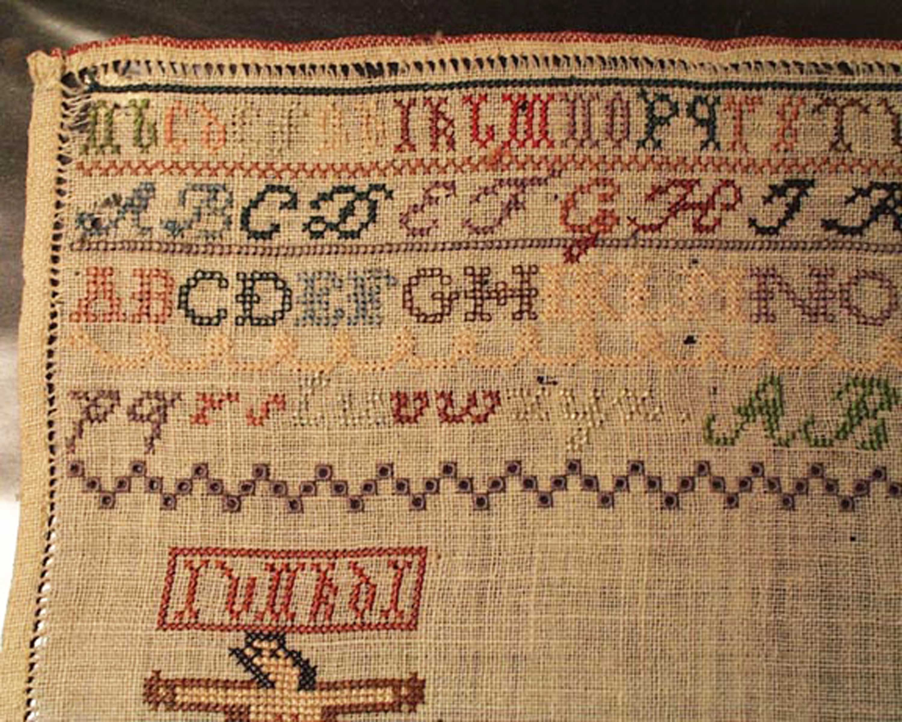 Victorian Folk Art Sampler With Adam & Eve, Dated 1850 - Etsy