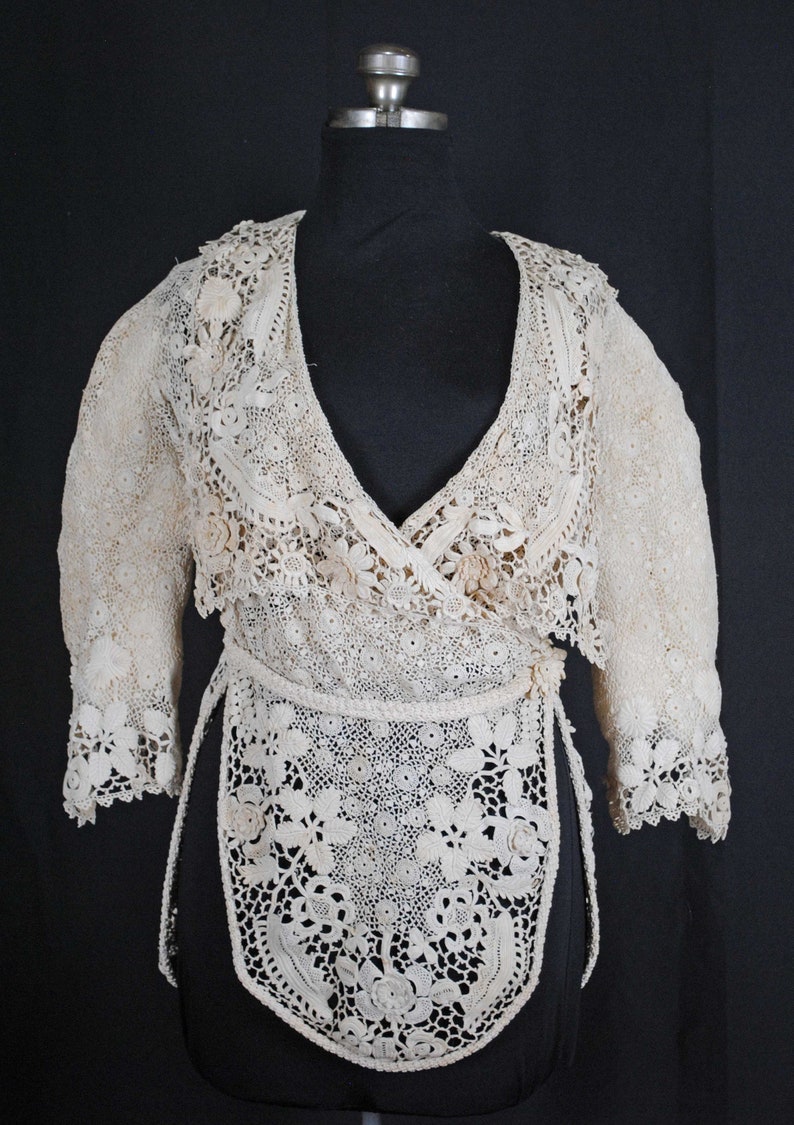 Edwardian Irish Crochet Lace Jacket or Blouse 1905 - Etsy