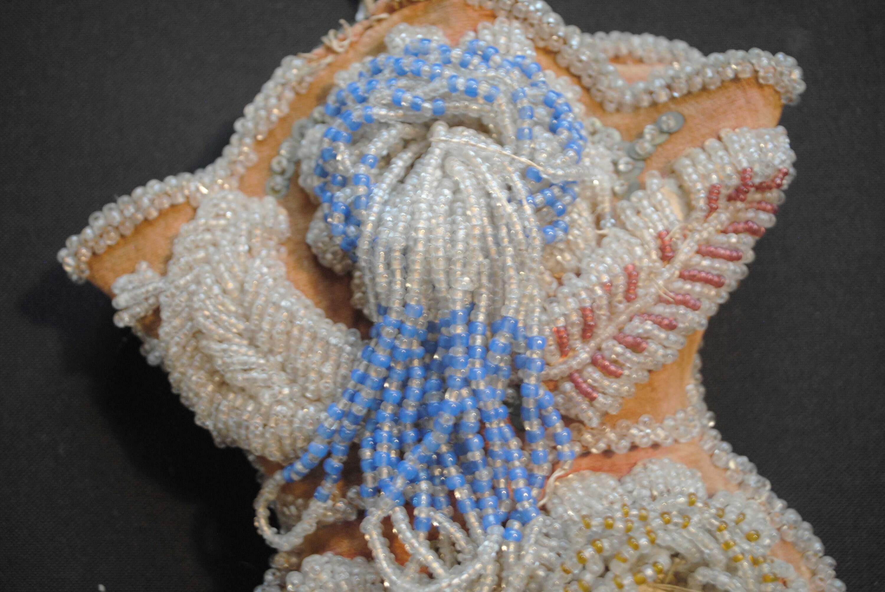 Victorian Native American Iroquois Beaded Large Whimsey Wall Pocket ...