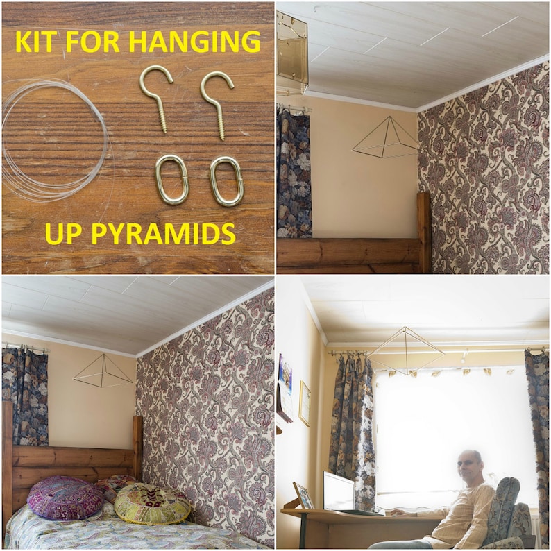 2-point No-spin Pyramid Ceiling Fixing Kit for Hanging up Pyramids ...