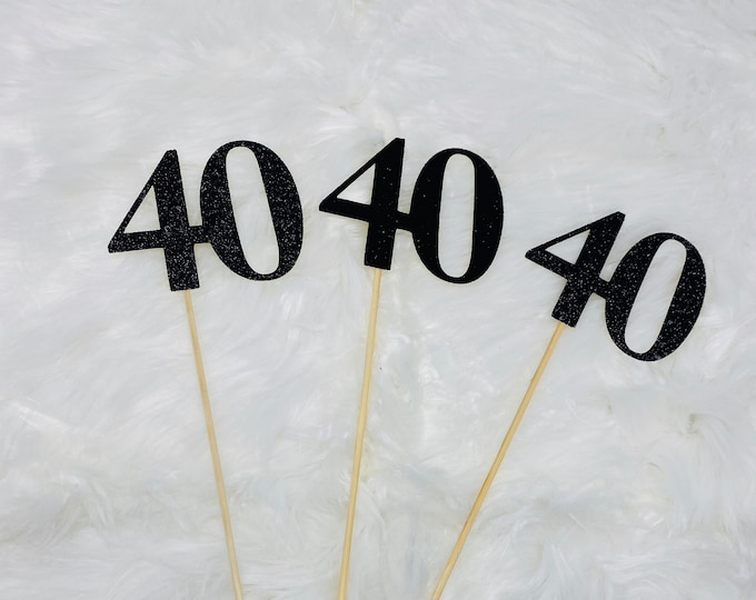 40th Birthday Cutouts Gold Black or Silver 40th Birthday - Etsy