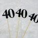 Set of 3 Sticks, 40th Birthday Centerpiece Sticks, Glitter 40th ...