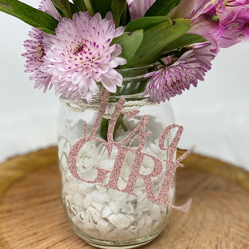 It's a Girl Baby Shower Mason Jar Centerpieces Girl Baby | Etsy