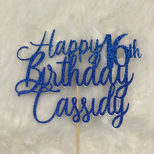 Sweet 16 Cake Topper, Sweet 16 Party Decorations, 16, Personalized 16th ...