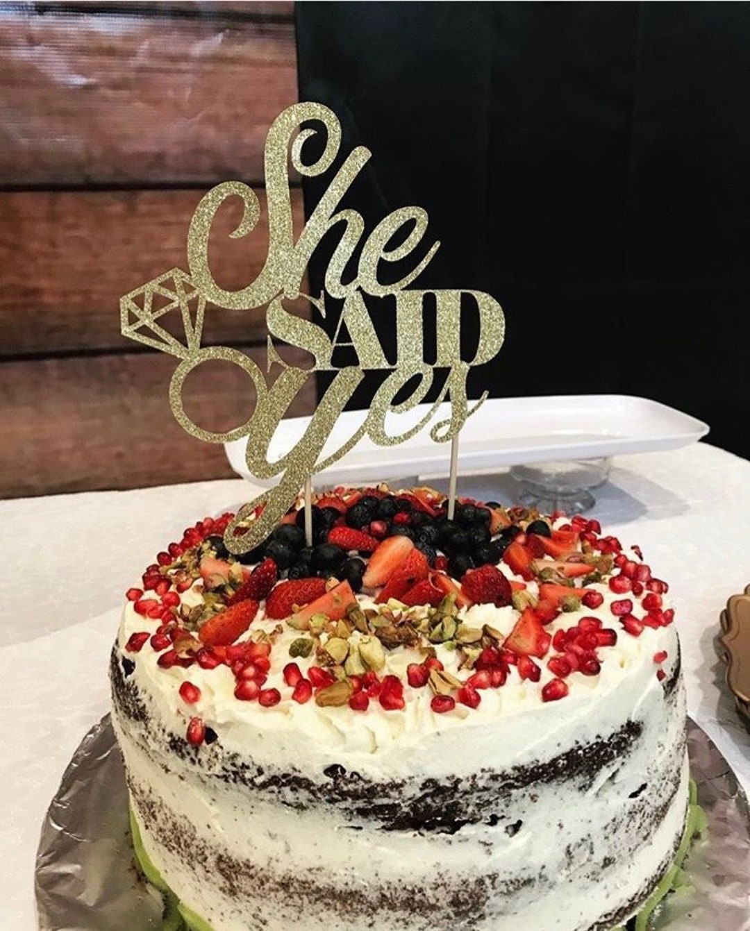 She SAID Yes Cake Topper, She SAID Yes Engagement Party, Bridal Shower ...
