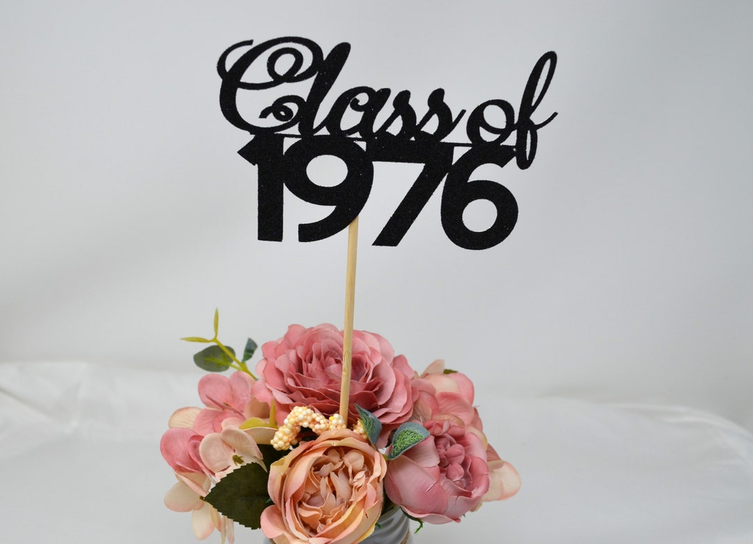 1976 Reunion Table Centerpiece Sticks, 50th High School Reunion Party ...