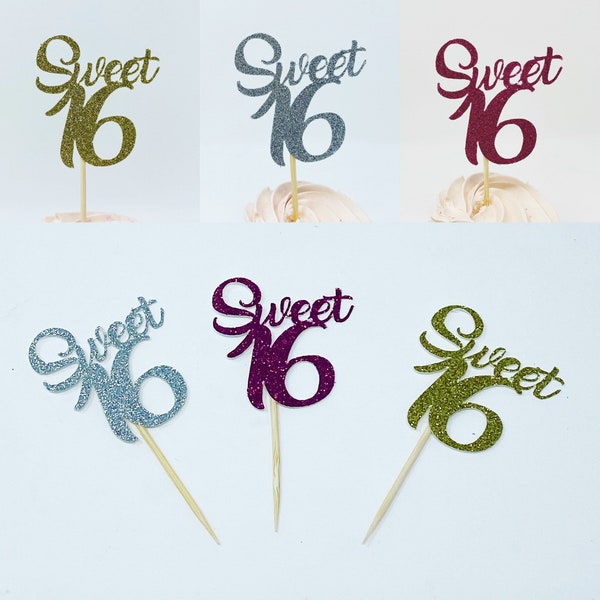 16 Cake Topper - Etsy
