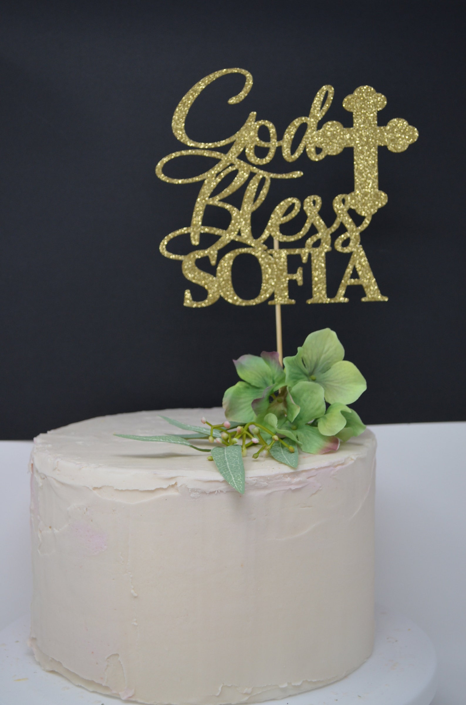 Personalized God Bless Cake Topper Baptism Cake Topper | Etsy