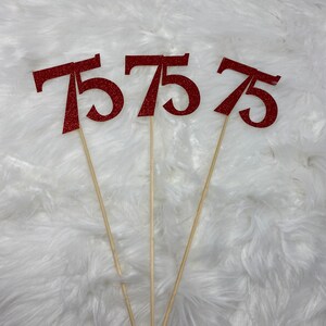 75th Birthday Party Decorations, 75th Birthday Centerpiece Sticks ...