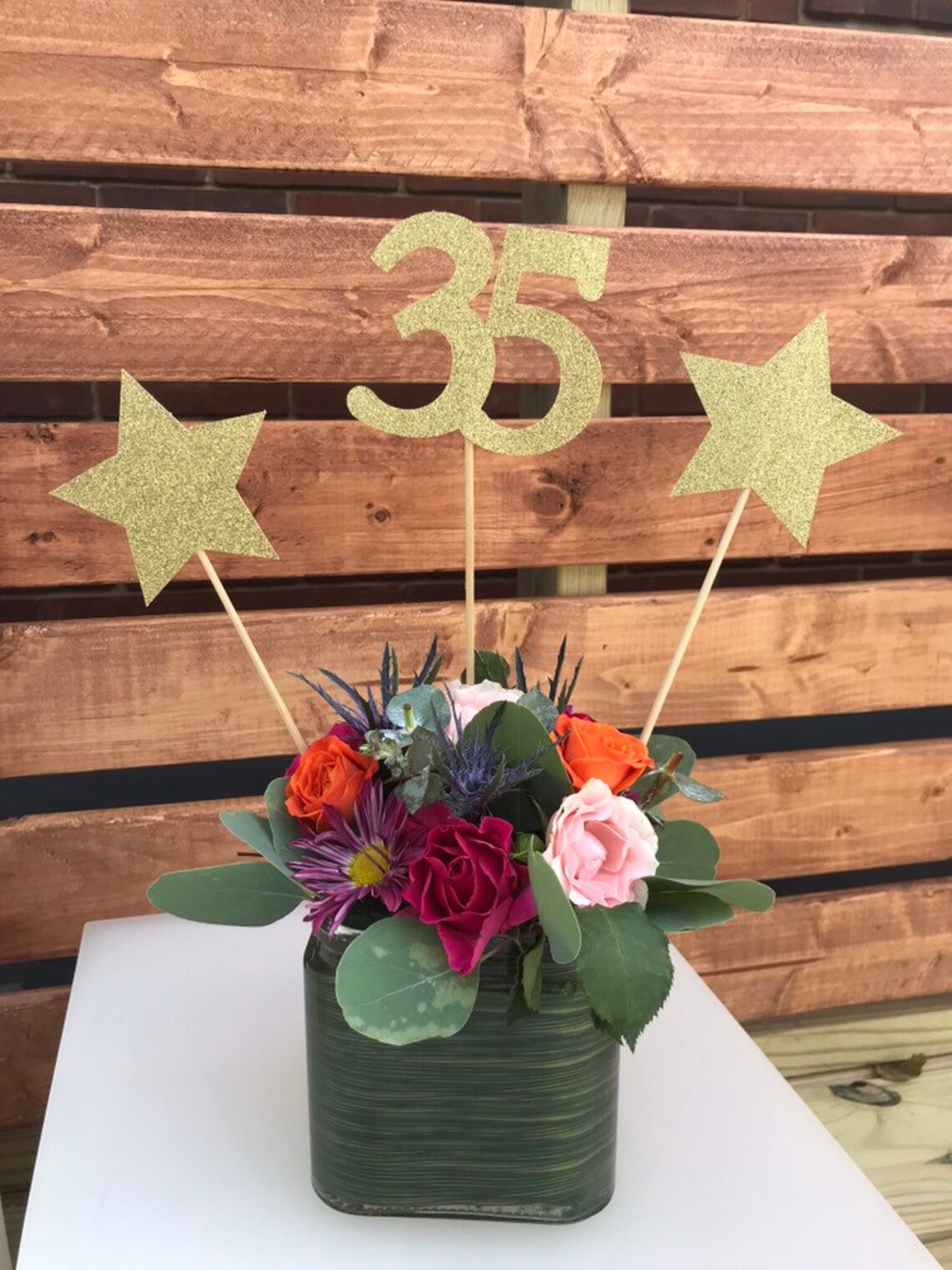 35th Birthday Decoration, 35th Birthday Centerpiece Sticks, Glitter ...