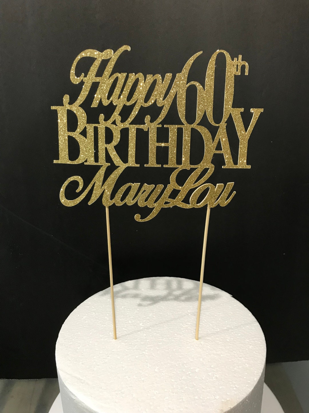 60th Birthday Cake Topper, Custom Birthday Decorations, Name Birthday ...
