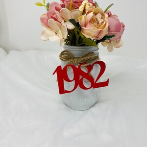 1982 Mason Jar Tags, Class Reunion 1982, Class Reunion Centerpiece ...