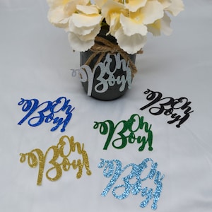 Oh Boy Baby Shower Decorations, Oh Boy Glitter Decor, Baby Shower Tags ...