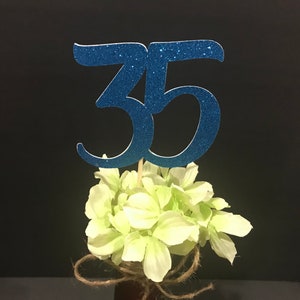 35th Birthday Decoration, 35th Birthday Centerpiece Sticks, Glitter ...