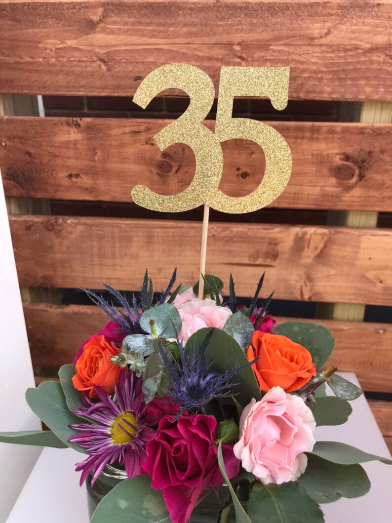 35th Birthday decoration 35th Birthday Centerpiece Sticks | Etsy