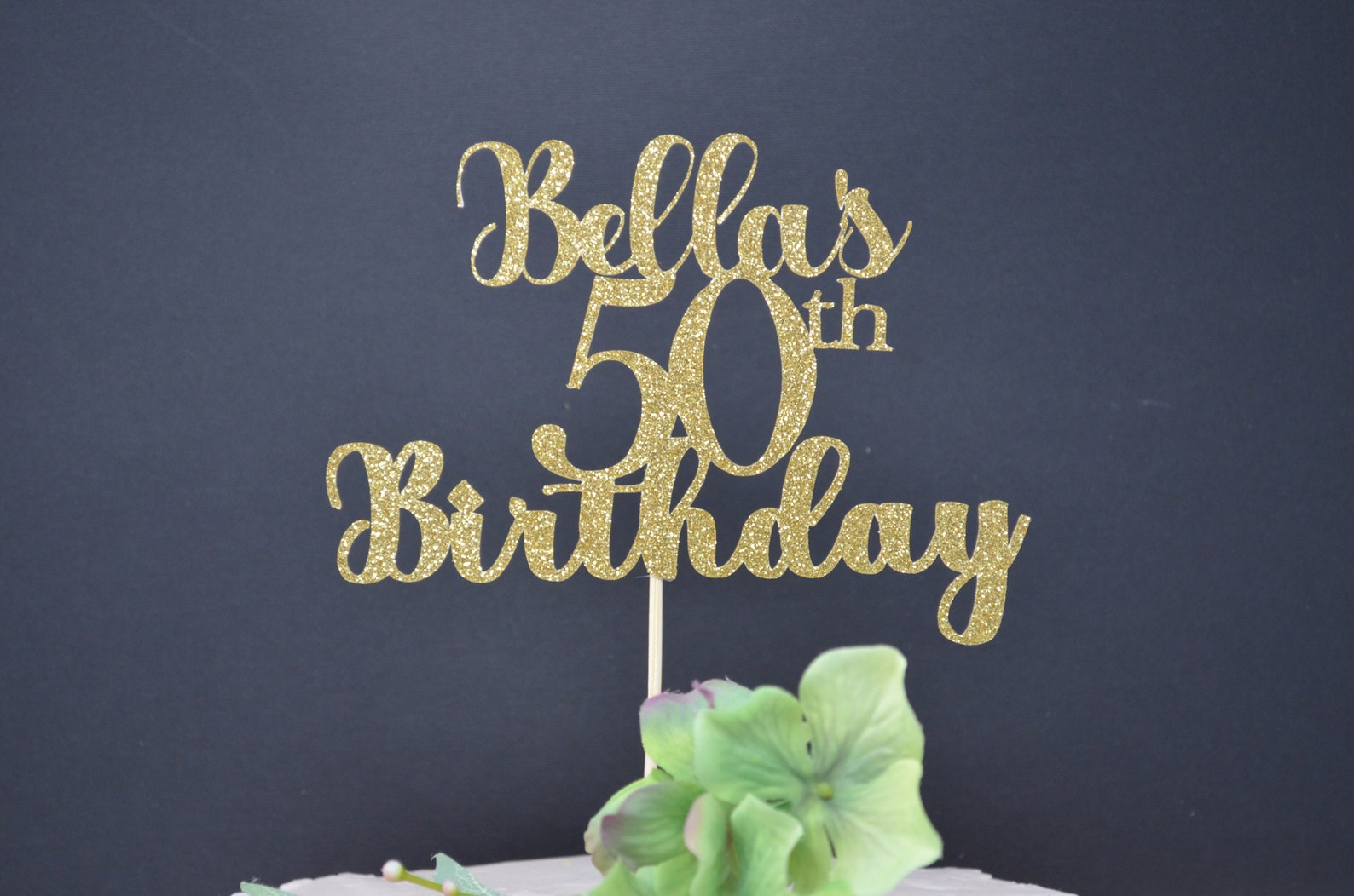 Happy 50th Birthday Cake Topper 50th Birthday Topper Name - Etsy