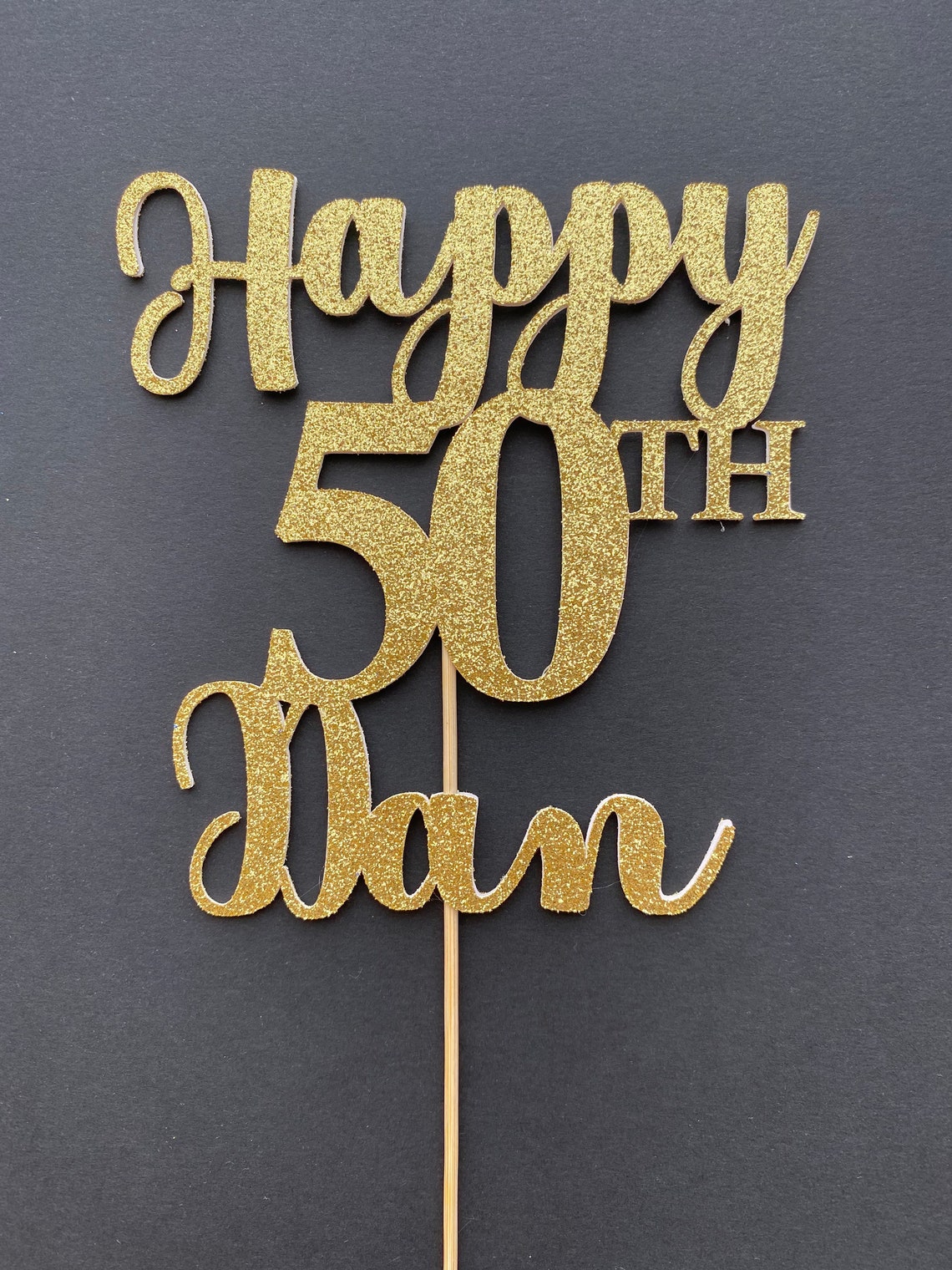 Any Number Custom Birthday Cake Topper 50th Cake Topper Etsy
