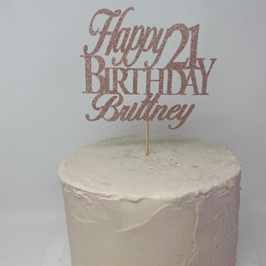 Any Number,custom Birthday Cake Topper, 21 Cake Topper, Happy 21st ...