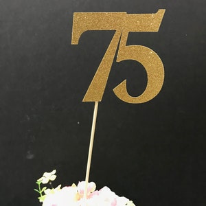 75th Birthday Decoration, 75th Birthday Centerpiece Sticks, Glitter ...