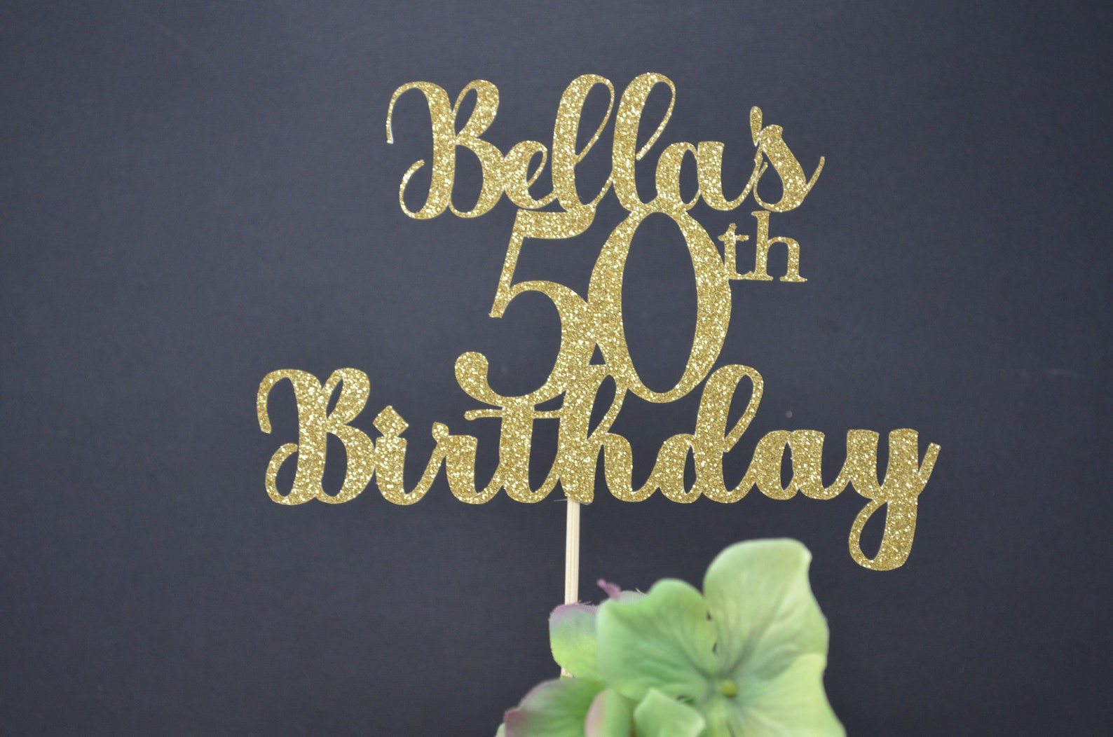 Happy 50th Birthday Cake Topper, 50th Birthday Topper, Name Birthday ...