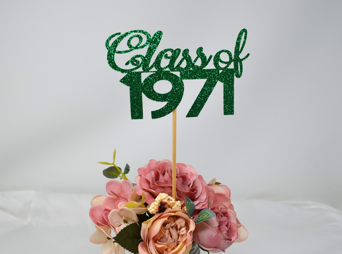 1971 Reunion Table Centerpiece Sticks, 55th High School Reunion Party ...