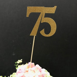 75th Birthday Decoration, 75th Birthday Centerpiece Sticks, Glitter ...