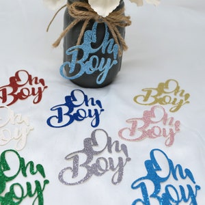Oh Boy Baby Shower Decorations, Oh Boy Glitter Decor, Baby Shower Tags ...