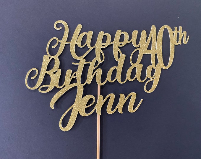 40th Birthday Cutouts Gold Black or Silver 40th Birthday - Etsy