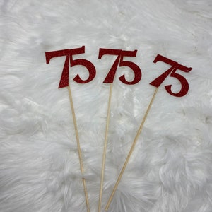 75th Birthday Party Decorations, 75th Birthday Centerpiece Sticks ...