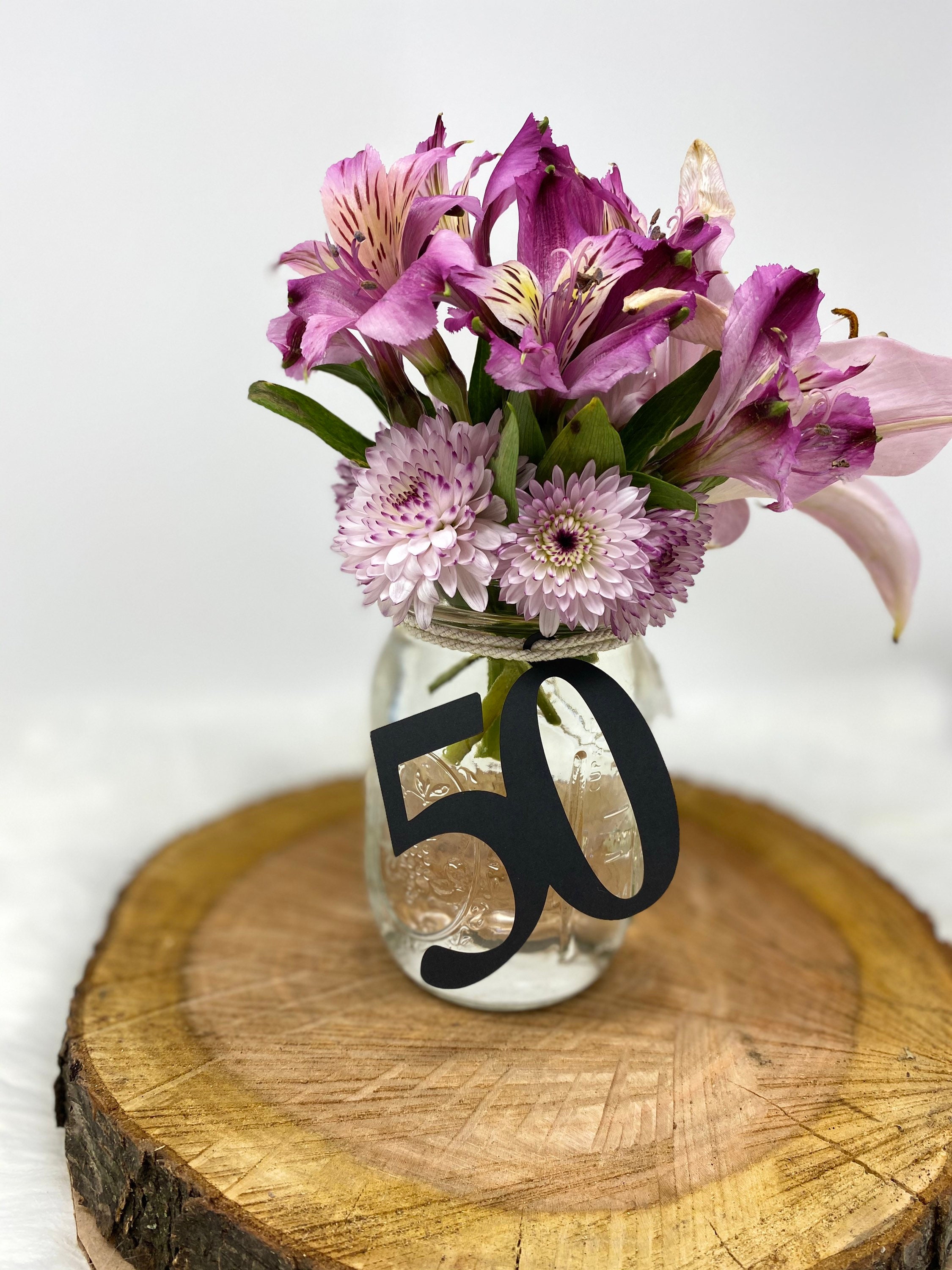 50th Birthday Centerpiece Glitter 50th Birthday Decoration 50th 