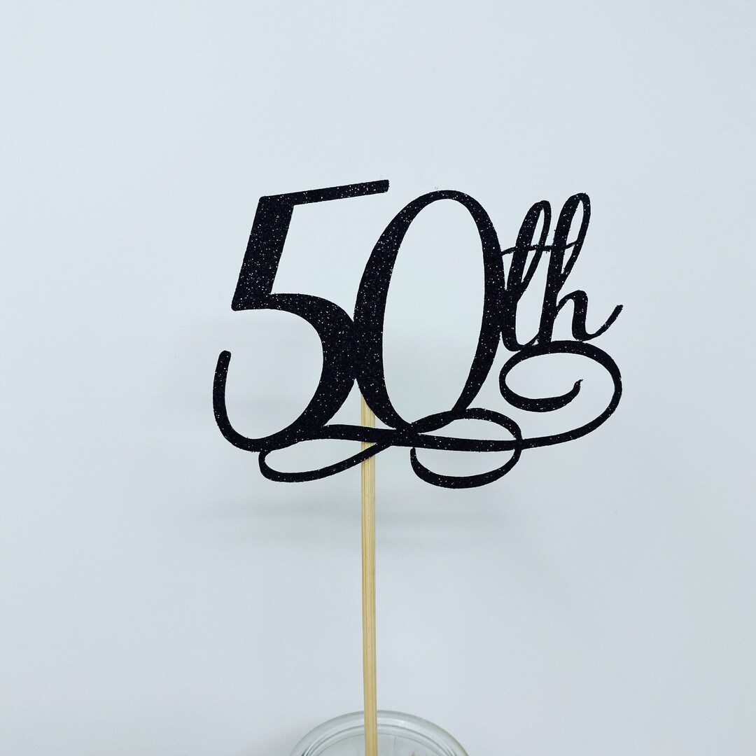 50th Birthday Centerpiece Sticks, Glitter 50th Birthday Decoration ...