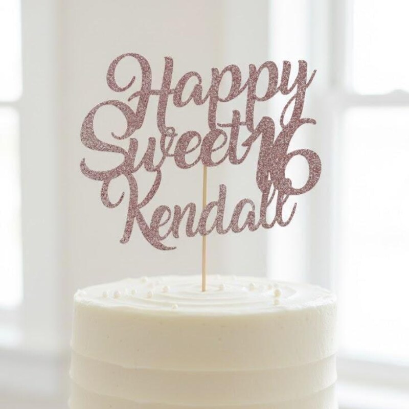 16th Cake Toppers Pink - Etsy