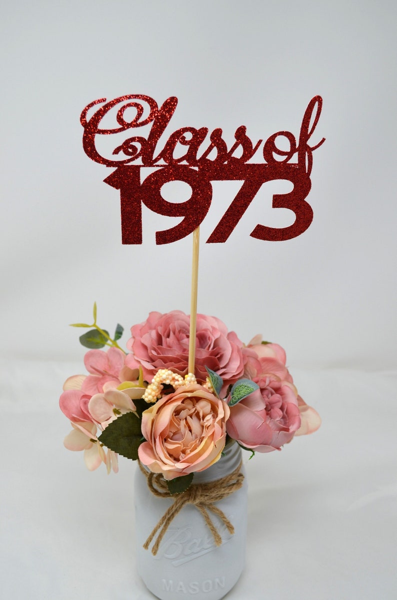 1973 Reunion Table Centerpiece Sticks, 50th High School Reunion Party ...