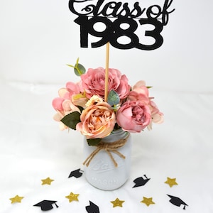 1983 Reunion Table Centerpiece Sticks, 40th High School Reunion Party ...