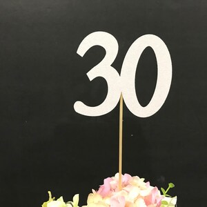 30 Centerpiece Picks, Glitter Thirty on a Stick, 30th Birthday ...