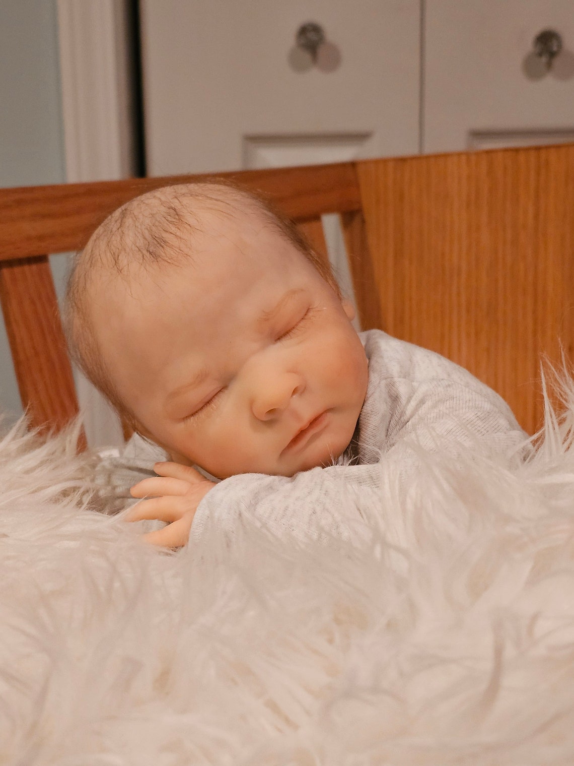 Reborn Joseph Sleeping, With Rooted Brunette Hair - Bountiful Baby ...