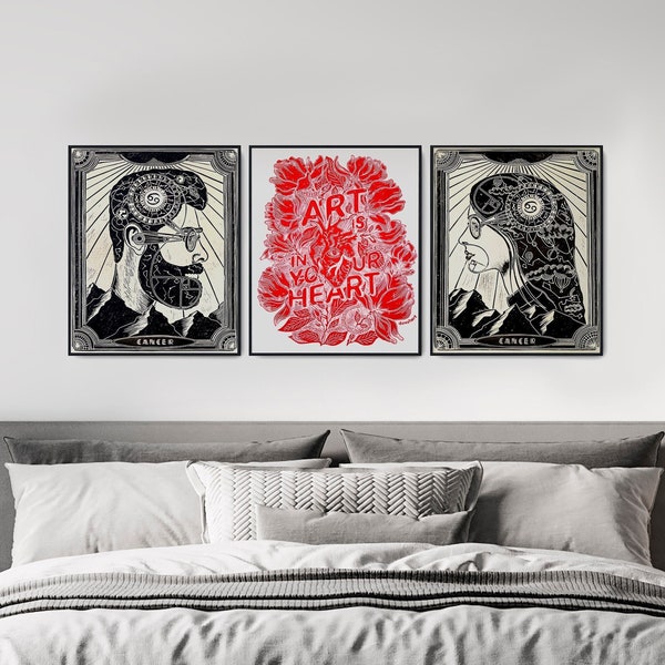 Heart Linocut - Etsy