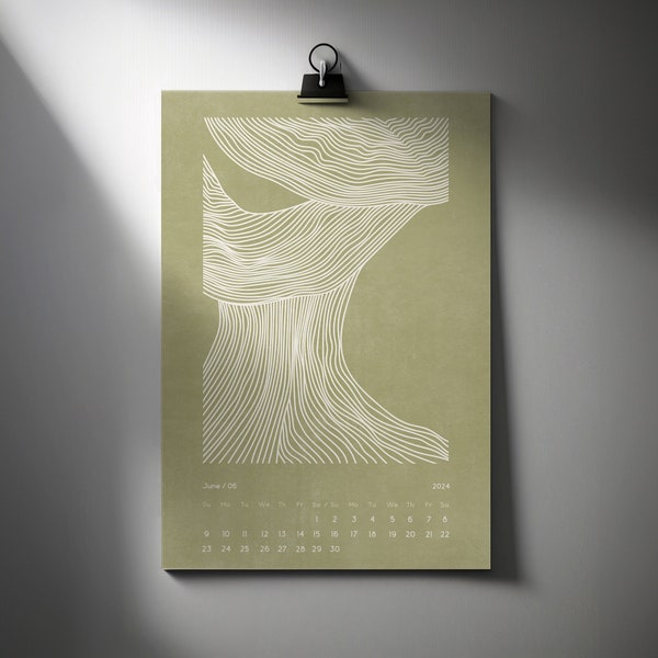 Printable 2024 Calendar With Lines - Etsy