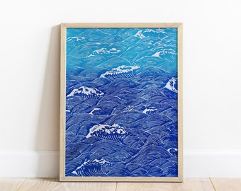 Underwater Garden Print Linocut Print Lino Art Sea Themed - Etsy UK