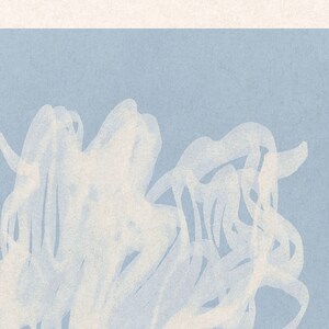 Light Blue Printable Wall Art Abstract Flower Prints Trendy Minimalist ...