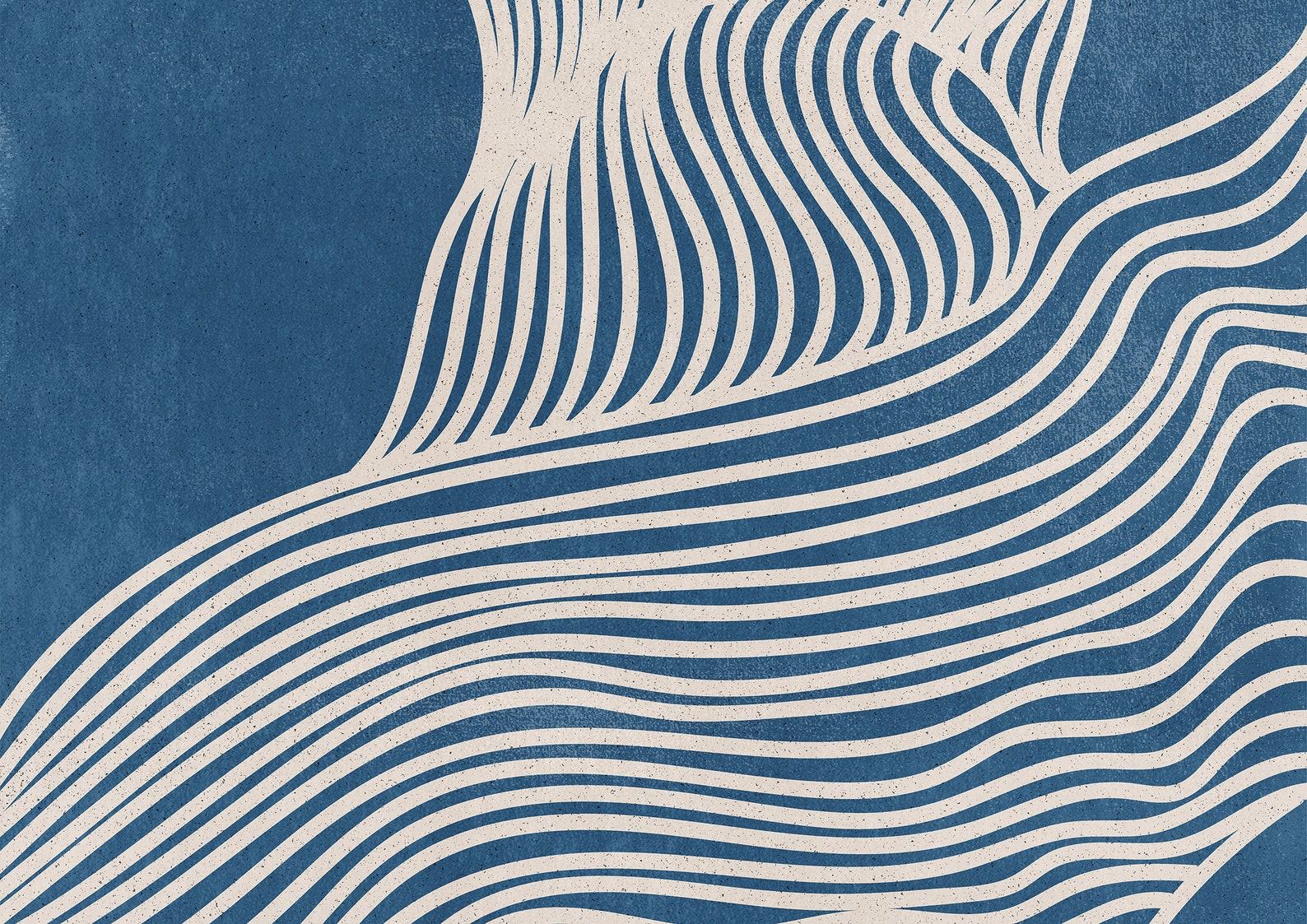 Navy Blue Poster Abstract Line Art Printable Trendy Living | Etsy