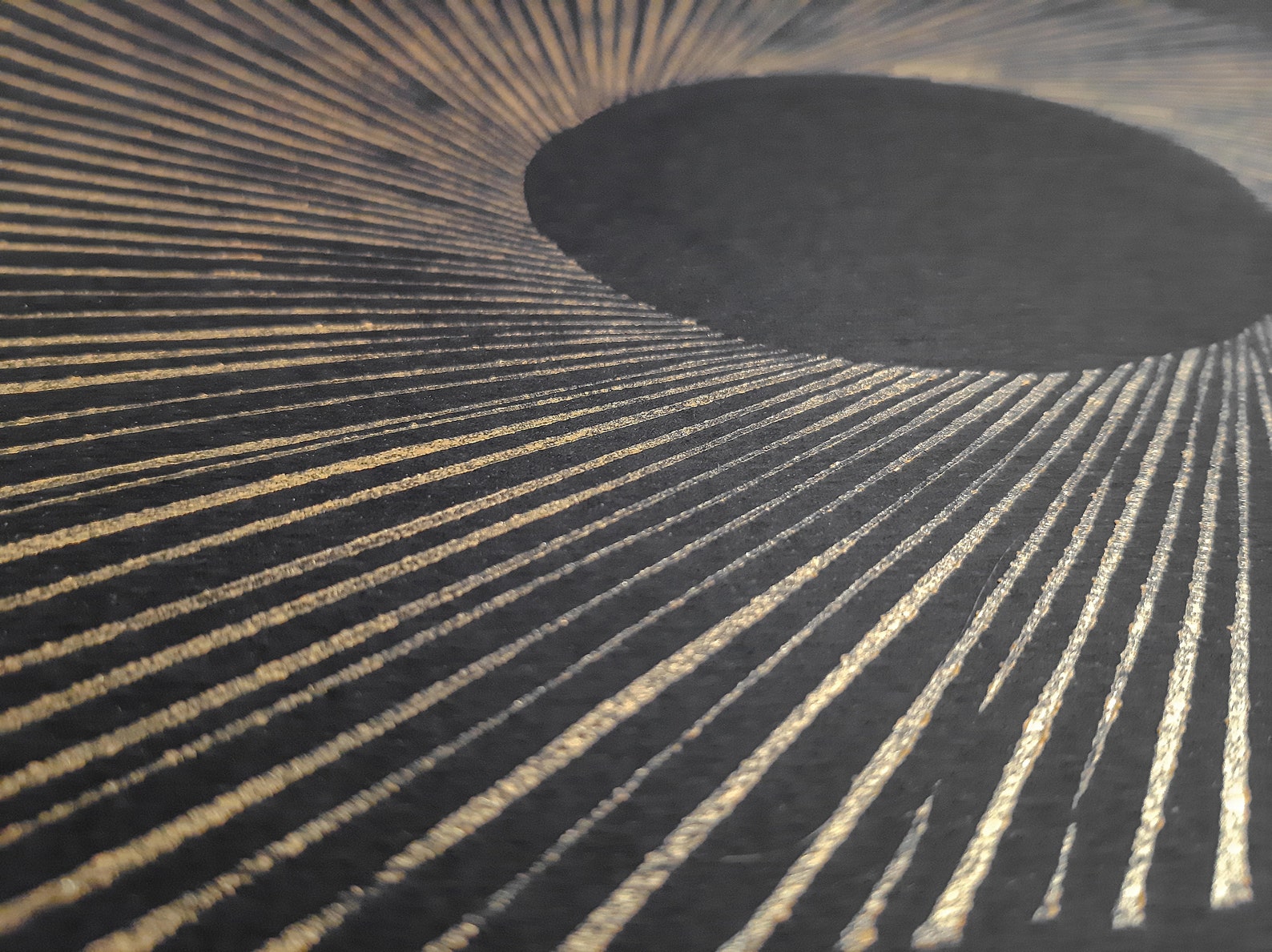 Original Artwork Linocut Print Abstract Black and Gold Sun - Etsy