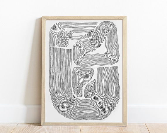 Abstract Shape Art Black And White