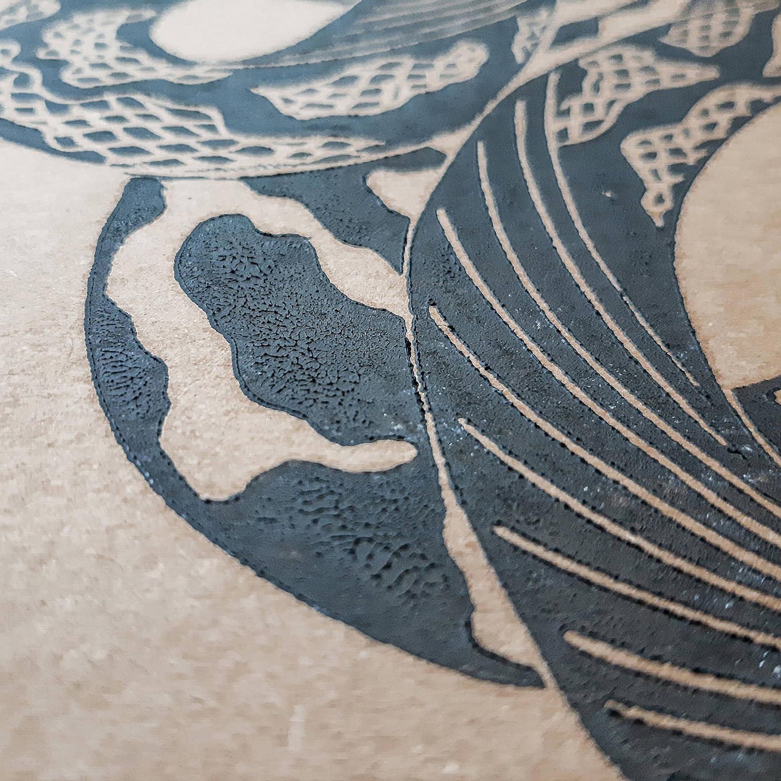 Antique Tattoo Snakes Linocut Print Original Artwork Boho Living Room ...