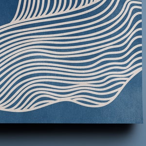 Navy Blue Poster Abstract Line Art Printable Trendy Living | Etsy