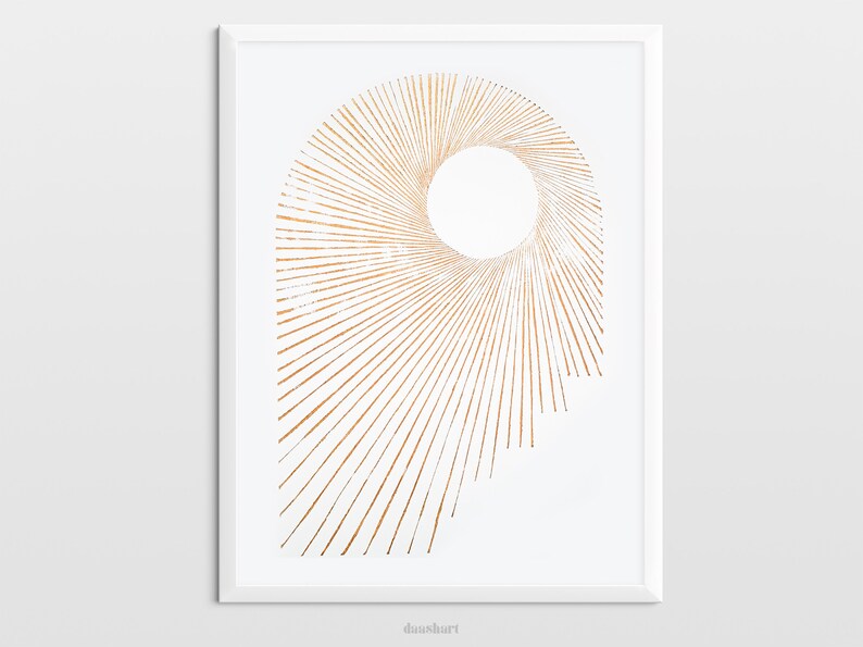 Original Artwork Linocut Print Abstract Black and Gold Sun - Etsy