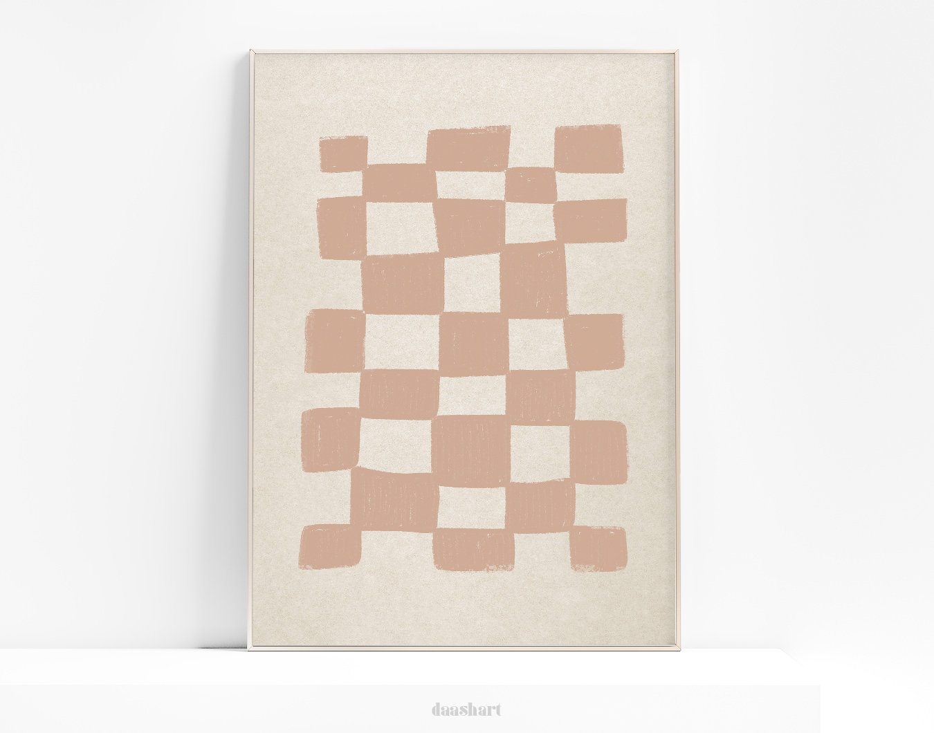 Boho checkered Poster aesthetic Printable wall art Neutral | Etsy