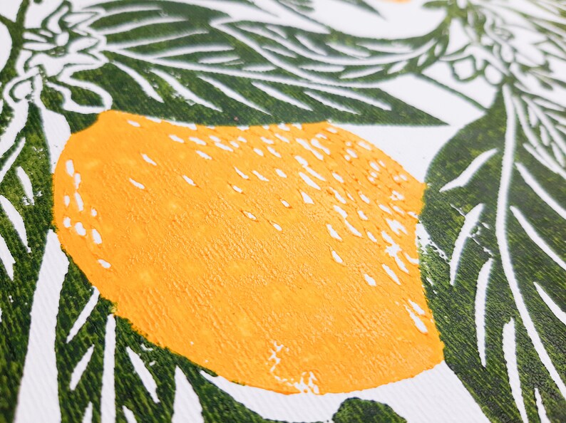 Set of 2 Prints Oranges and Lemons Original Linocut Print - Etsy