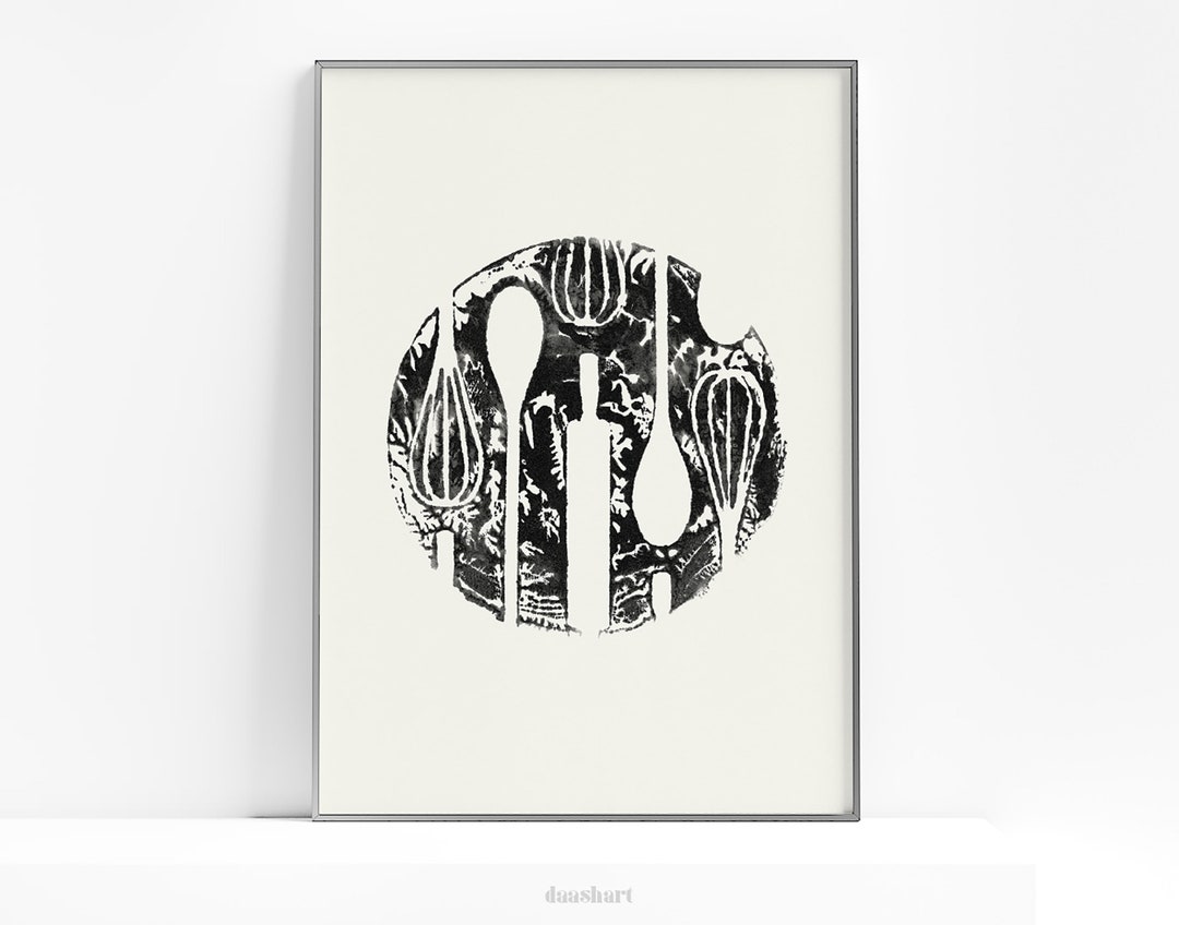 Printable Wall Art Modern Kitchen Whisk Rocking Shovel Monotype Prints ...